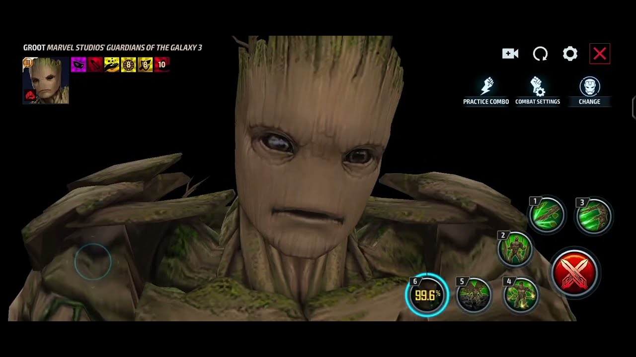 Groot in Guardians Of The Galaxy 3 suit skills preview | Marvel Future ...