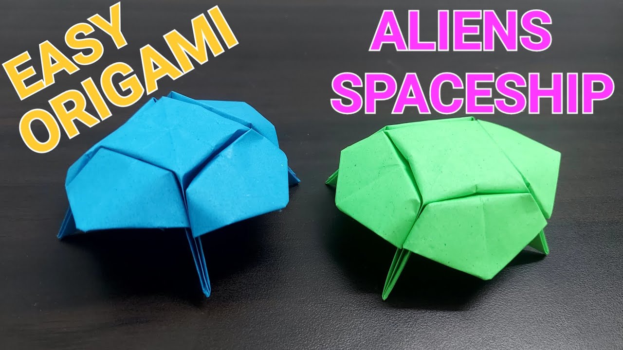 HOW TO MAKE EASY ORIGAMI ALIENS SPACESHIP/UFO - YouTube