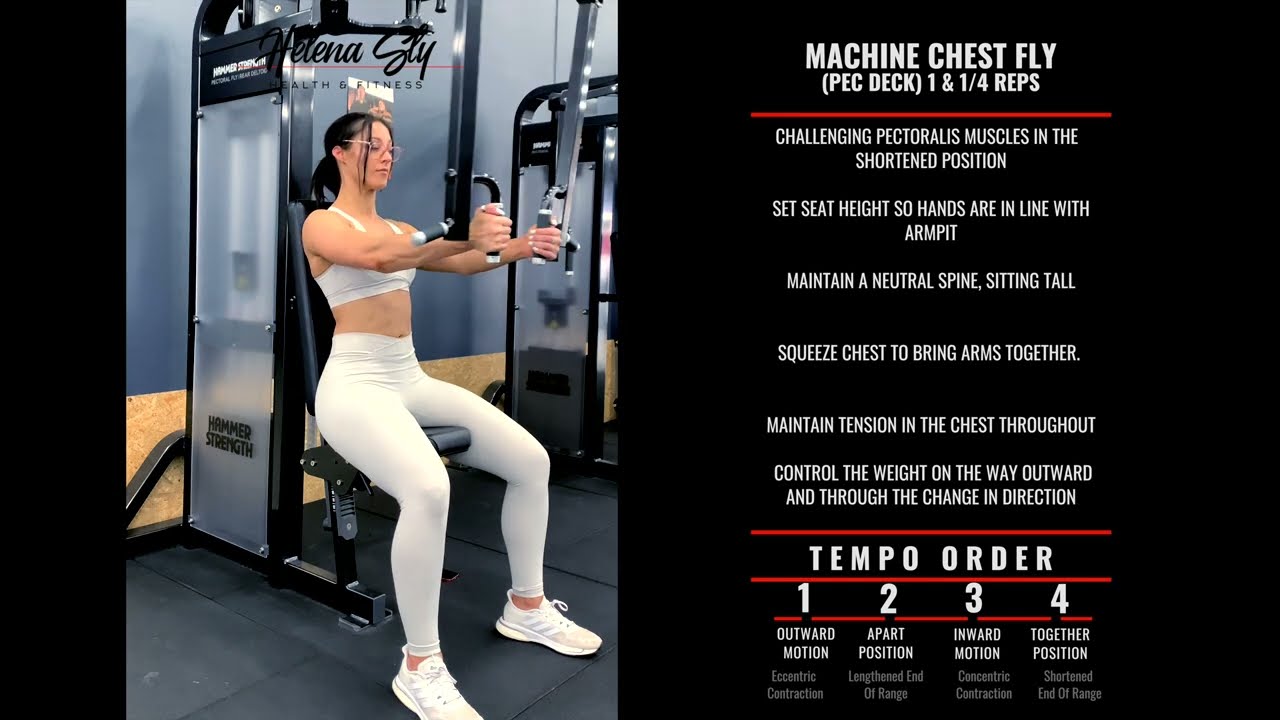 Machine Chest Fly (Pec Deck) 1 & 1/4 Reps - YouTube