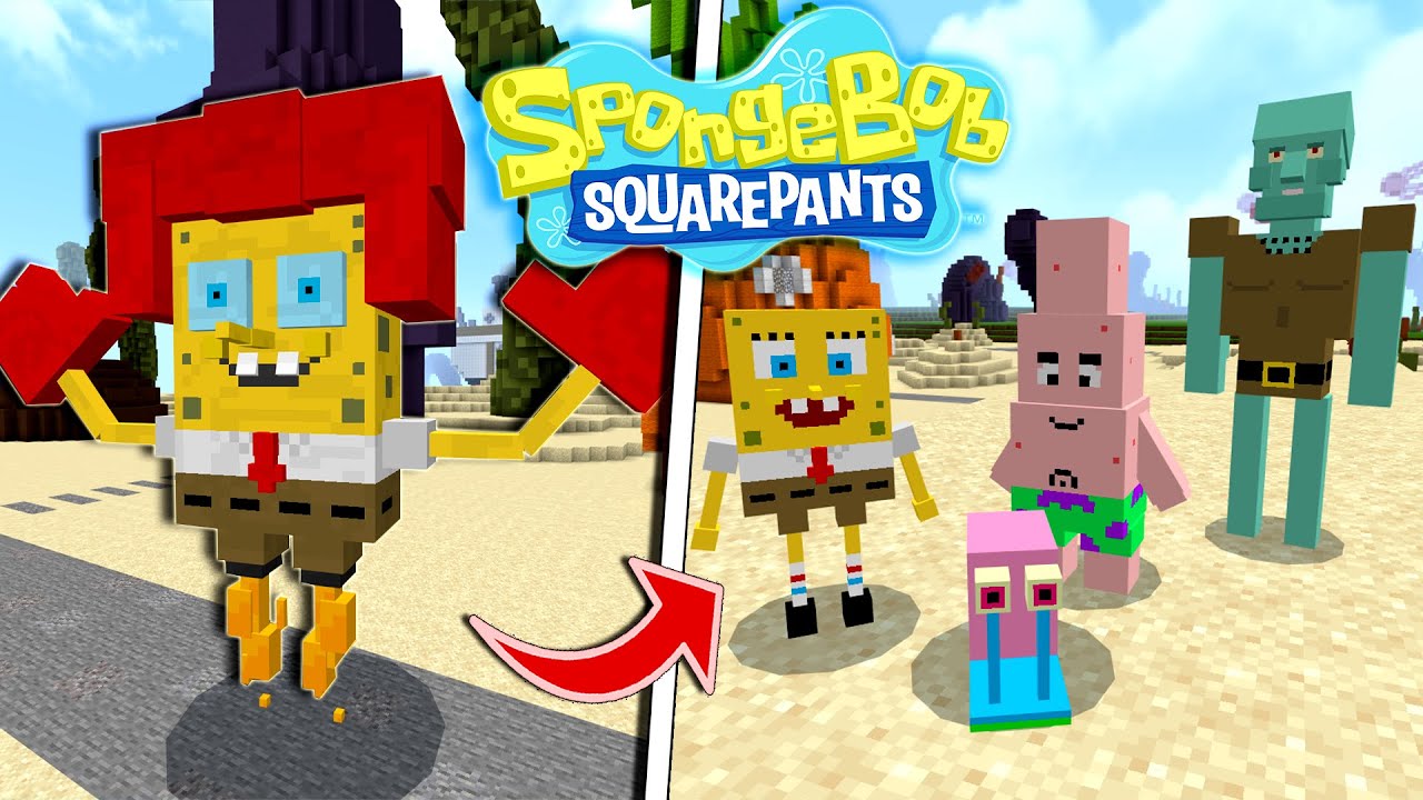 Addon dan Map Spongebob Keren Banget di Minecraft PE - YouTube