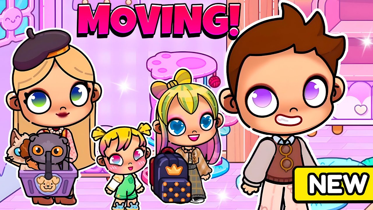 Переезжаем в ОГРОМНЫЙ РОЗОВЫЙ ОСОБНЯК 🏡 Аватар Ворлд Истории Семьи ...