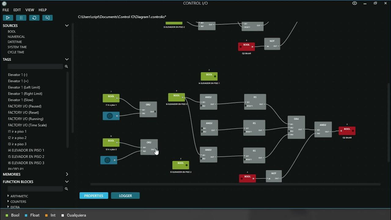 FACTORY IO ELEVADOR DIAGRAMA 2 CONTROL I/O - YouTube