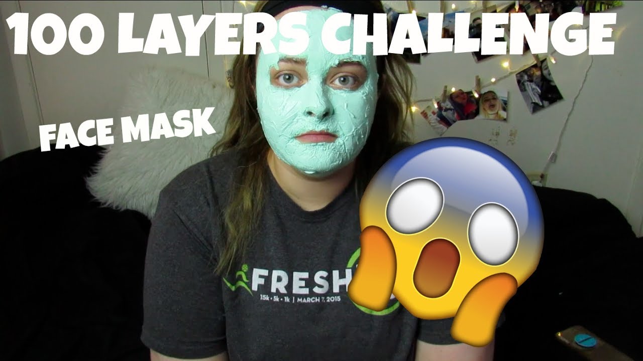 100 LAYERS OF FACE MASK CHALLENGE!!! - YouTube