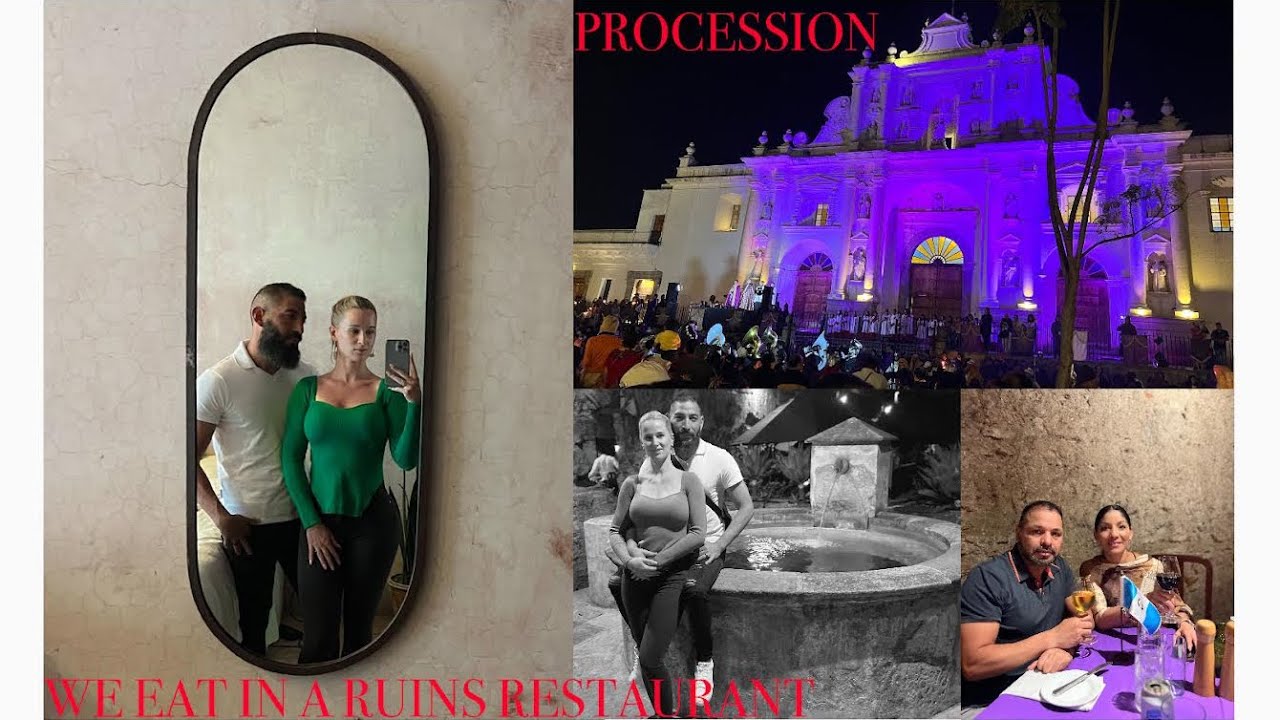 Night procession+We eat in a RUINS restaurant,Casa Santo Domingo ...