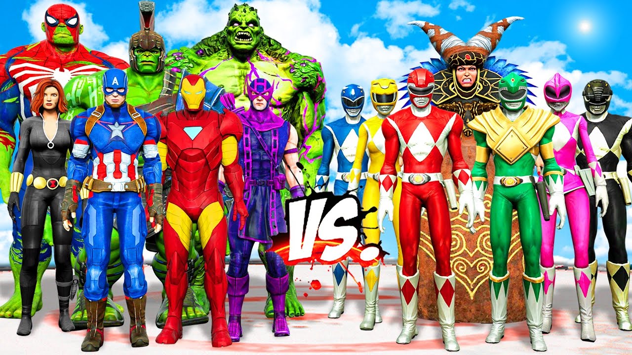 THE AVENGERS & TEAM HULK VS POWER RANGERS - EPIC SUPERHEROES WAR - YouTube