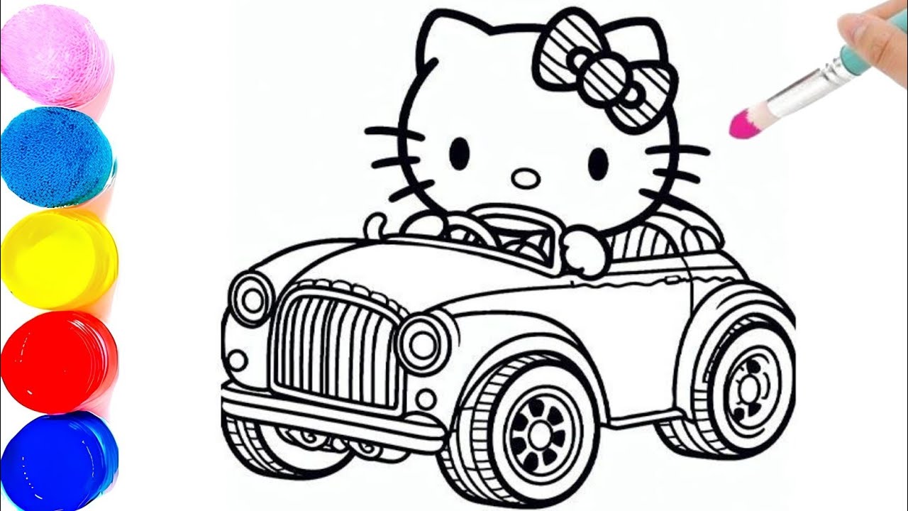 How to draw a hello kitty with heart step by step || hello kitty ...