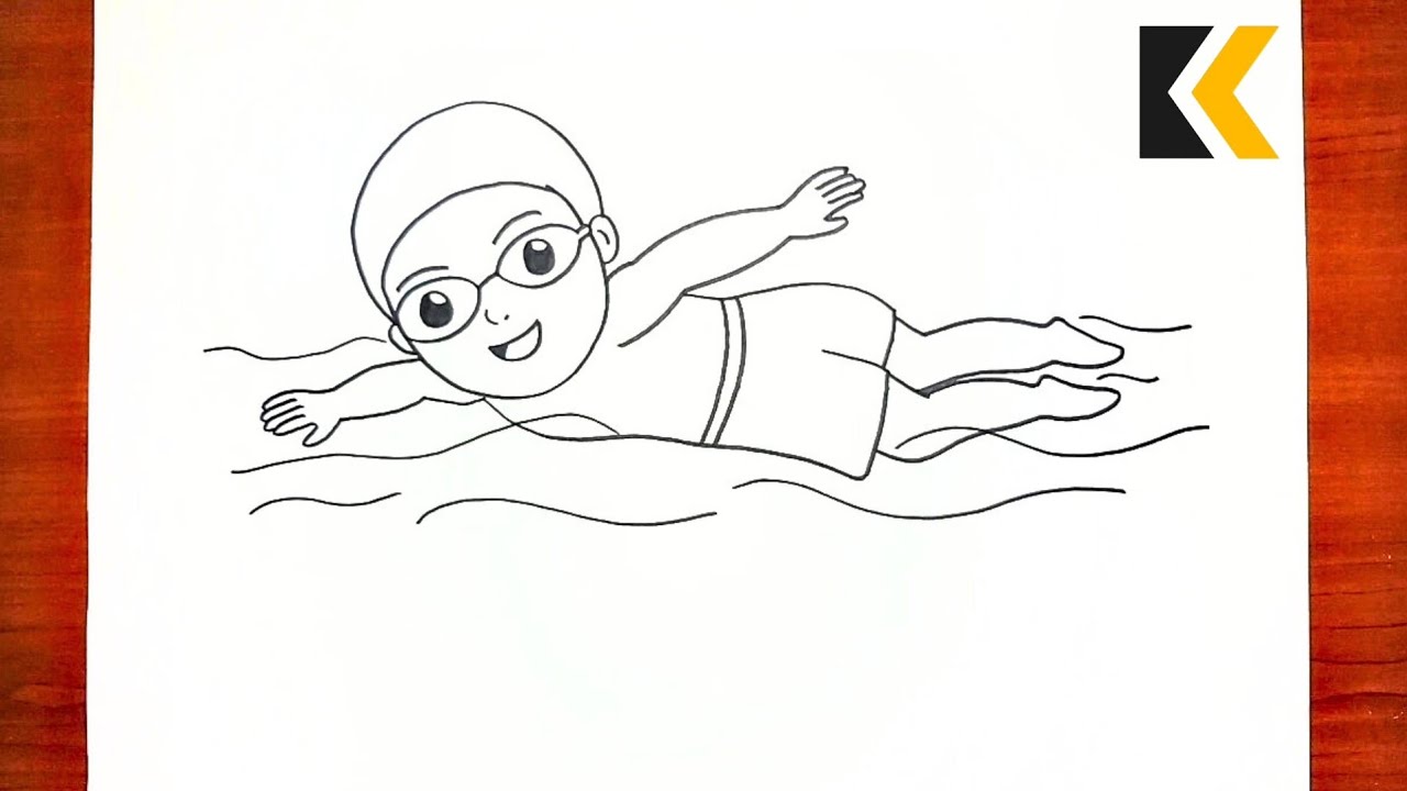 How To Draw Swimmer | Draw Athlete Easily - YouTube