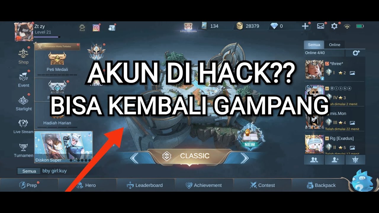 CARA MENGEMBALIKAN AKUN MOBILE LEGENDS YANG DI HACK 2021 - YouTube