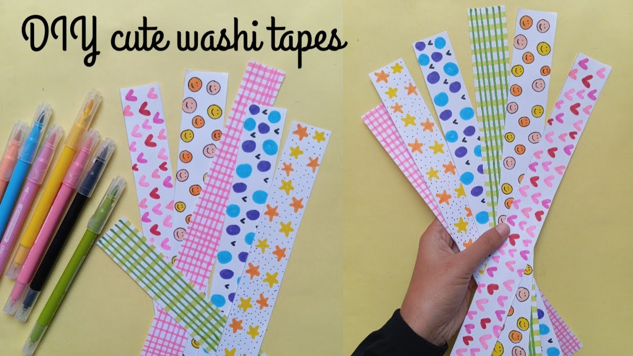 How to make washi tapes at home without a double sided table / homemade ...