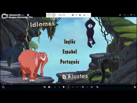 Tarzán y Jane DVD Menu 2002 en inglés, español y portugués