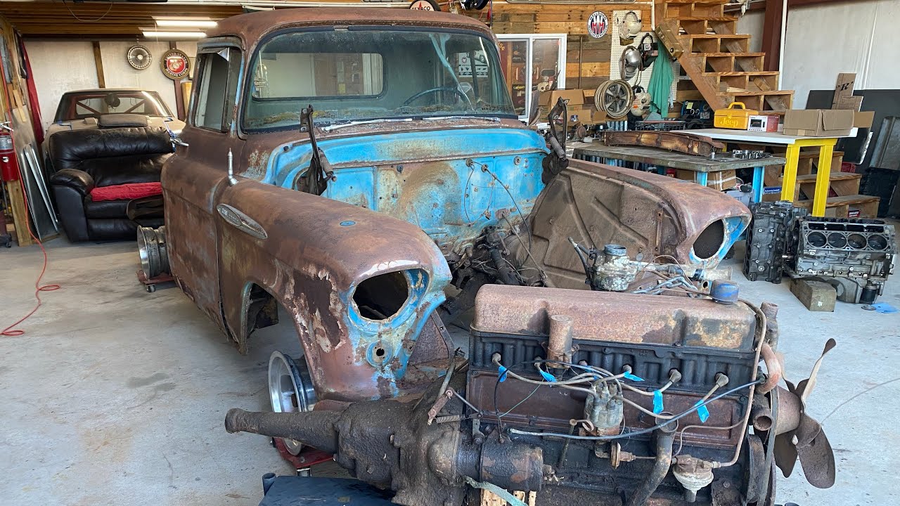 "Ruining" the 57 Chevy Pickup by Pulling the 235ci 6 cylinder for a ...