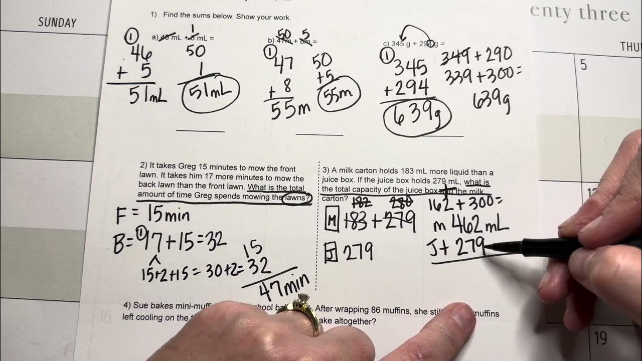 Eureka math TEKS edition grade 3 module 2 topic E quiz - YouTube