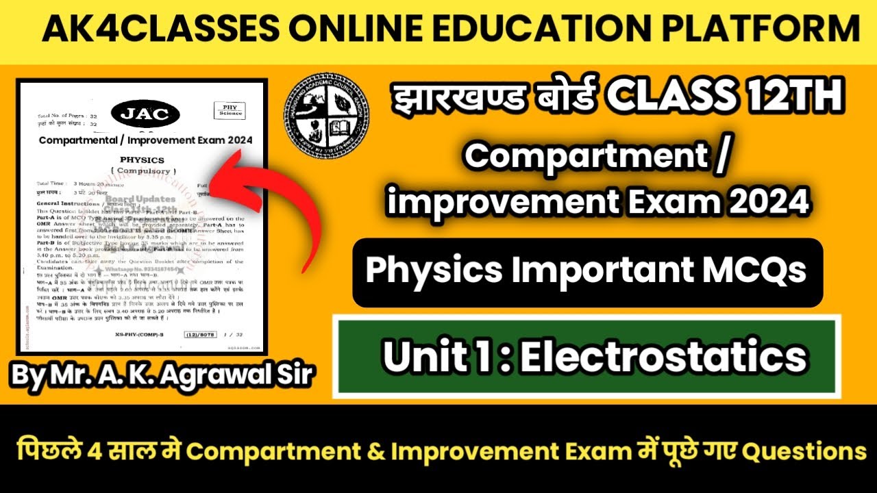 JAC Board Class 12th Physics 2024 Compartment Improvement Exam Previous ...