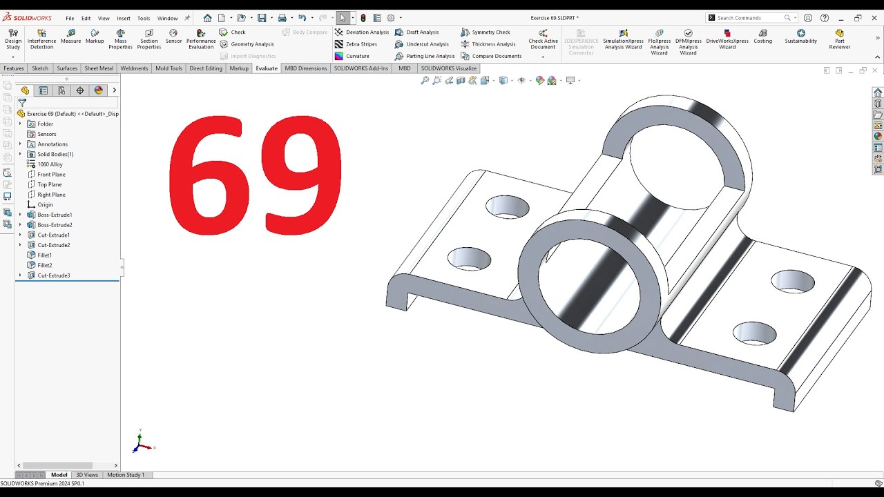 تمارين علي سوليدووركس 2024 || تمرين رقم 69- Solidworks Exercise 69 - YouTube