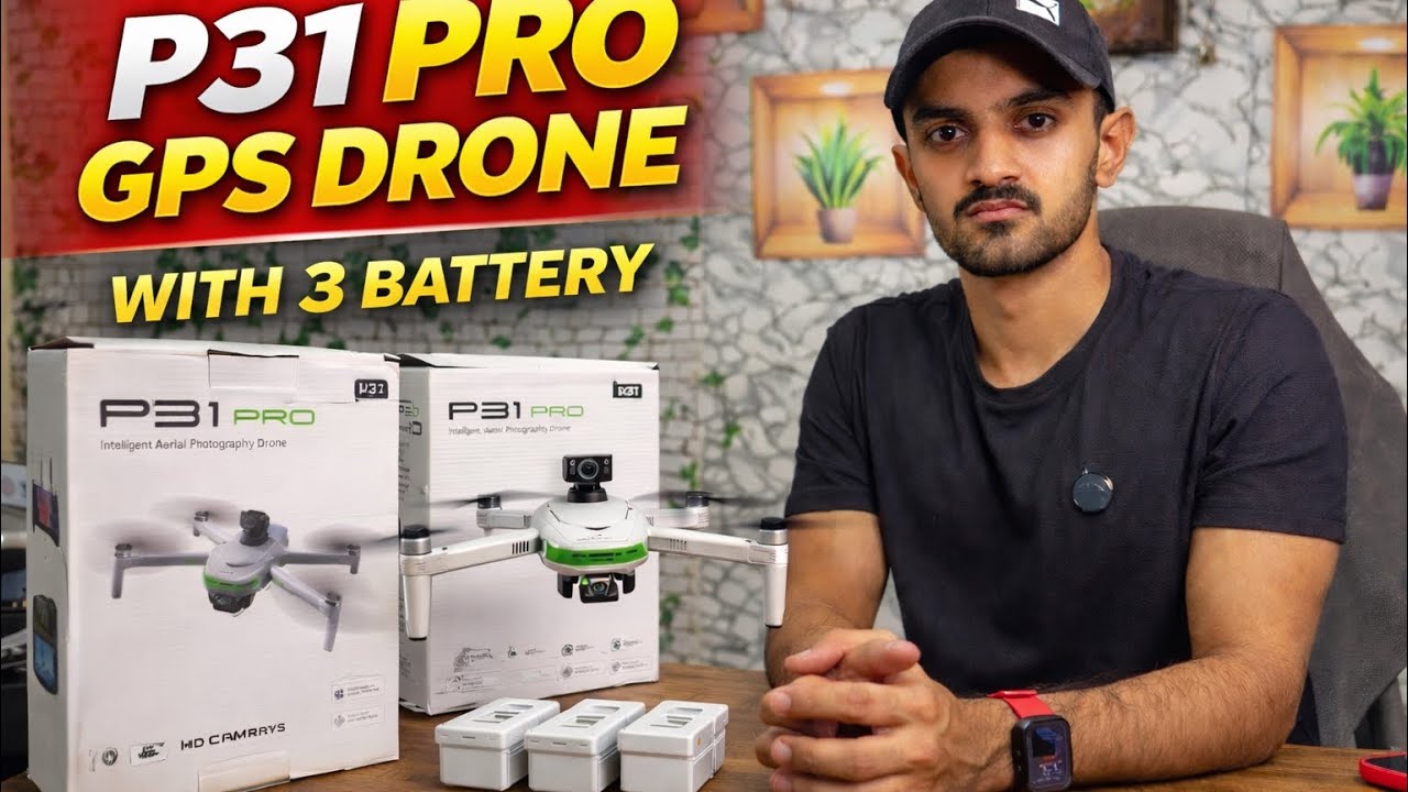P31 Pro GPS Drone Full Flight Test 🚀 Touch Display Remote + 3 Battery ...