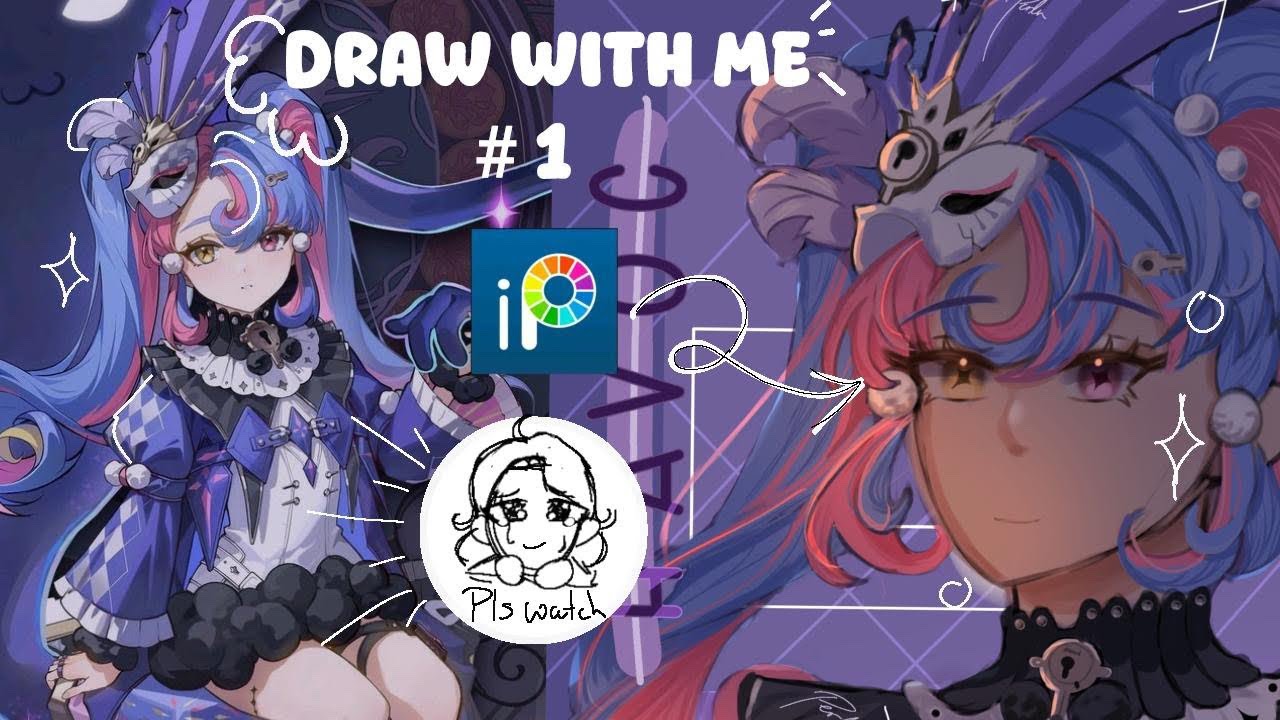 Draw with me🎀 | Roccia | #1 FULL art process; sketch,lineart,color and render | IbispaintX ...