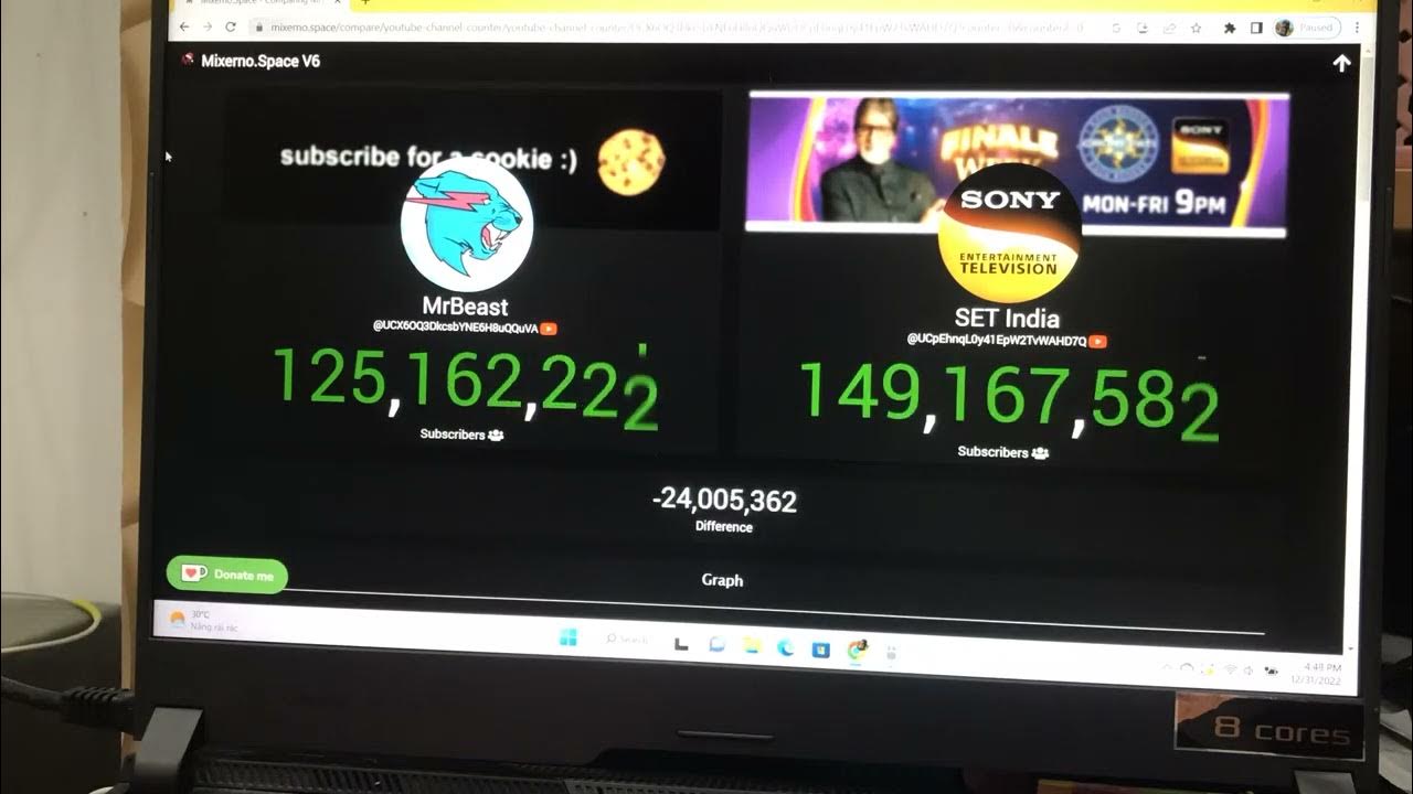 @MrBeast vs @SETIndia timelaspe subscribers pt2 - YouTube