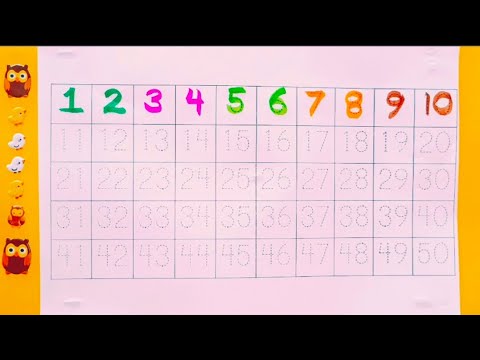 1234 | 123456789 |Learn to write numbers 1to50 in English for kids ...