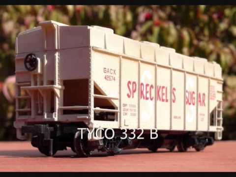 Tyco Operating Hopper cars Red and Brown Box era - YouTube