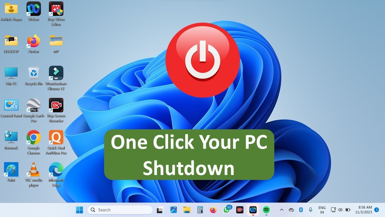 One Click Your PC/Laptop Shutdown - YouTube