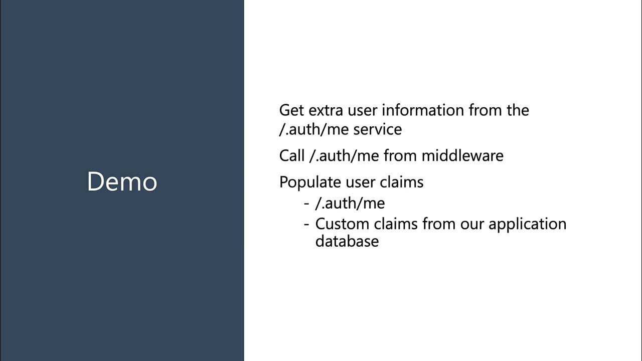 Middleware & Claims, Part 2 of 2: Use Middleware to Populate Custom Claims from a Database - YouTube