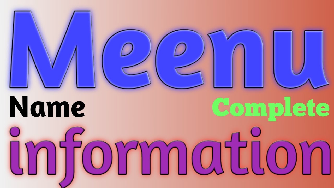 Meenu Name Meaning | Meenu Name Full Details | Meenu Naam Ki Rashi ...