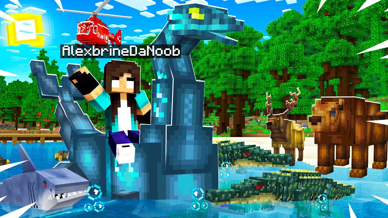 noob Girl finds SECRET Minecraft Mobs... (Block Ness Monster #1) - YouTube