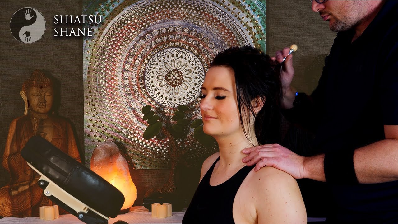 ASMR New Amazing Seated Massage | Head, Neck Shoulder Massage [No ...