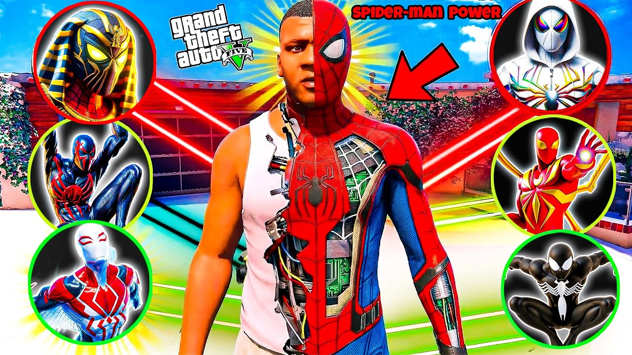 FRANKLIN Upgrading TO THE STRONGEST SPIDERMAN in GTA 5 (Hindi) | GTA5 ...