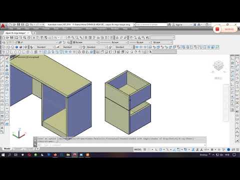 TUTORIAL 3D AUTOCAD "MEJA BELAJAR DAN RAK BUKU" - YouTube