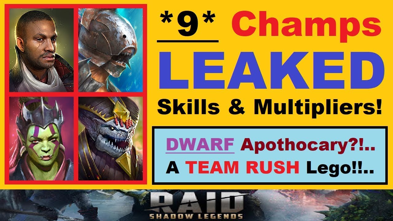 *9* Champs ~LEAKED!~.. A Dwarf Apothecary?!.. A *TEAM RUSH* Legendary ...