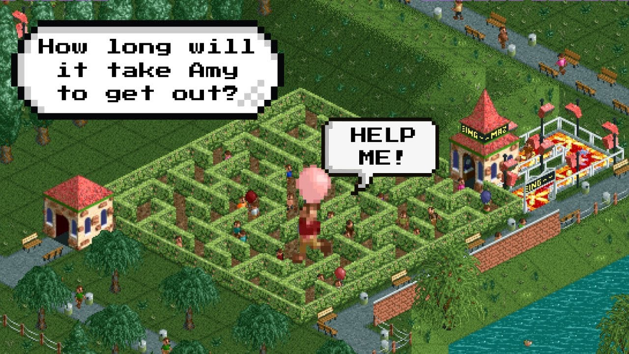 Will Amy get out of the maze? #openrct2 #maze - YouTube