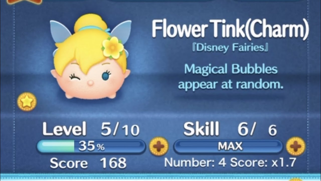 Flower Tink (Charm) | Max Skill 6 | Disney Tsum Tsum Gameplay | HIGH SCORES | HIGH MyTSUMS - YouTube