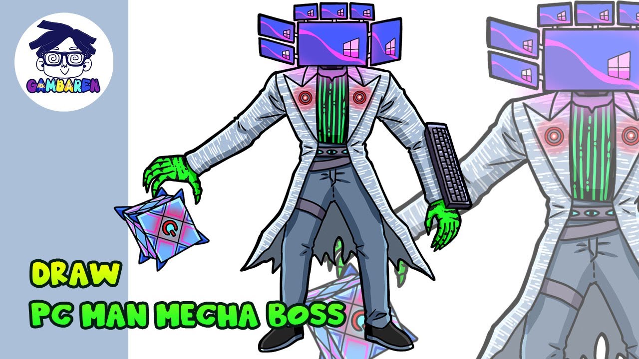 Cara Menggambar New Titan PC Man Mecha Boss Skibidi Toilet | mudah ...
