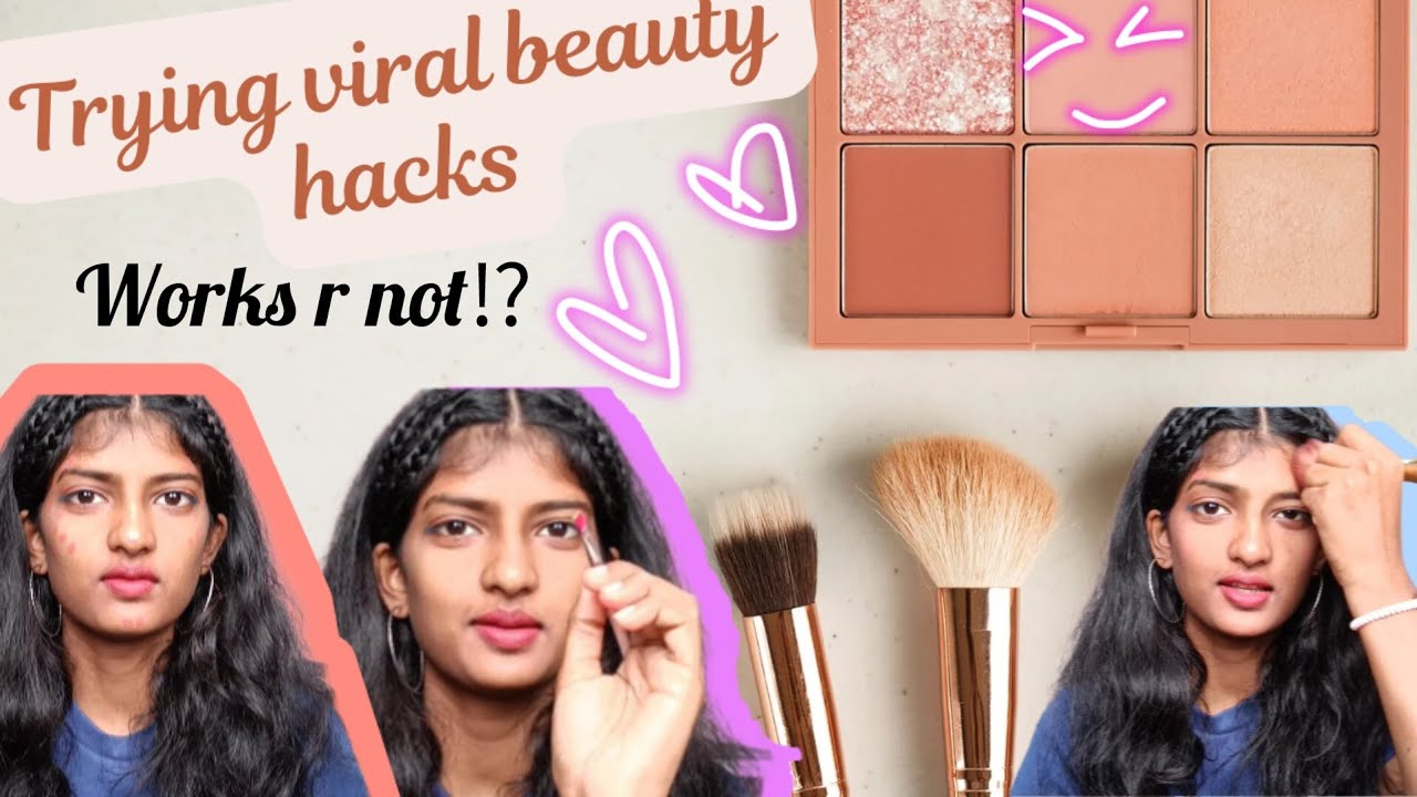 Trying viral makeup💄 hacks works or not 🤔⁉️ || fun💯🤣 #viralmakeuphacks ...