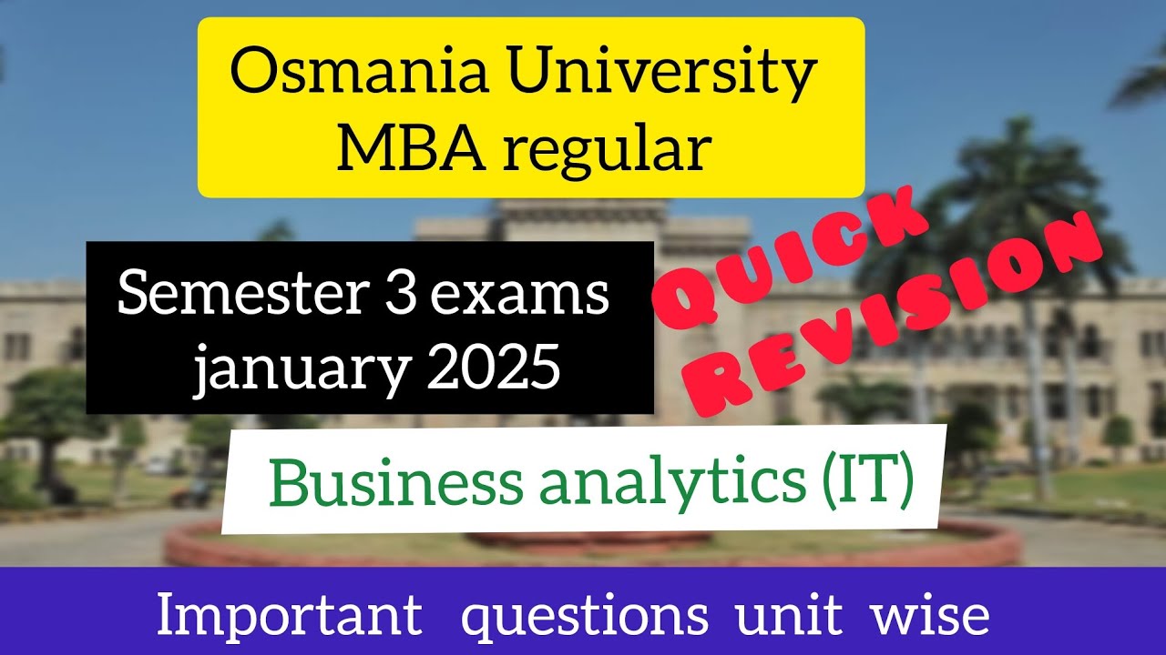 Business analytics ( IT ) unit wise important questions | Osmania ...