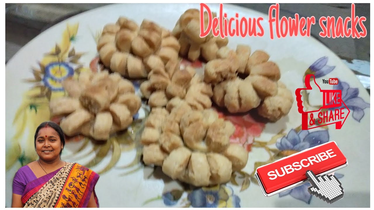 Delicious flower snacks 👌😋😋. Simple and easy recipe 😊. For evening ...