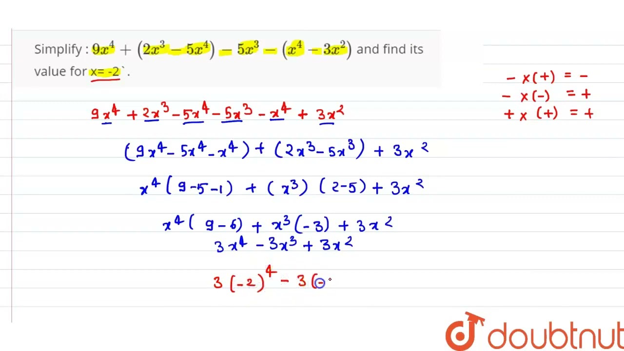 Simplify 9x 4 2x 3 5x 4 5x 3 x 4 3x 2 And Find Its Simplify 9x 4 2x 3 5x 4 5x 3 x 4 3x 2 And Find Its