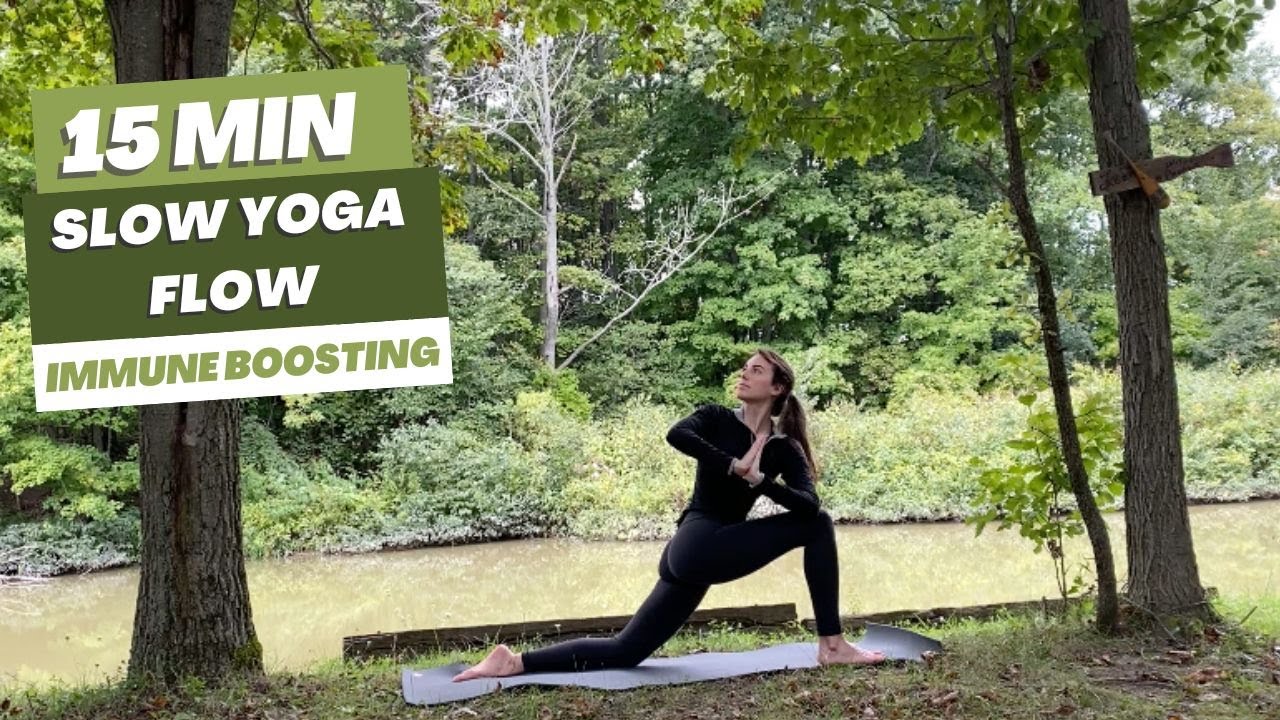 15 MIN SLOW YOGA FLOW - immune boosting / no props I Gillian Elizabeth ...