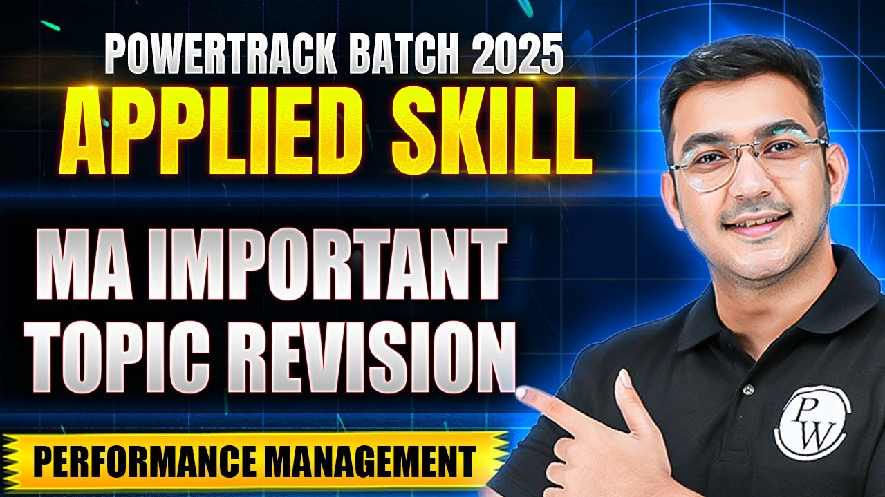 MA Important Topic Revision | Performance Managment (PM) | Skill Level - YouTube