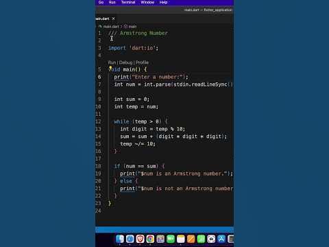Find Armstrong Number in Dart #ahirlog #flutter #dart - YouTube