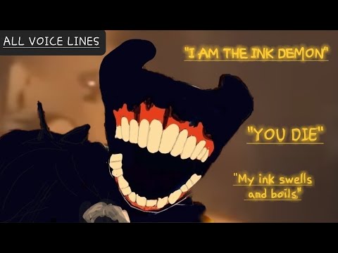 ALL Ink Demon Voice Lines In Bendy and The Dark Revival - YouTube