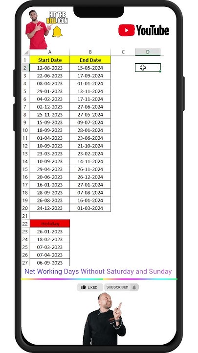 Count Days Without Holidays || Net Working Days Without Holidays|| Study Collection # ...