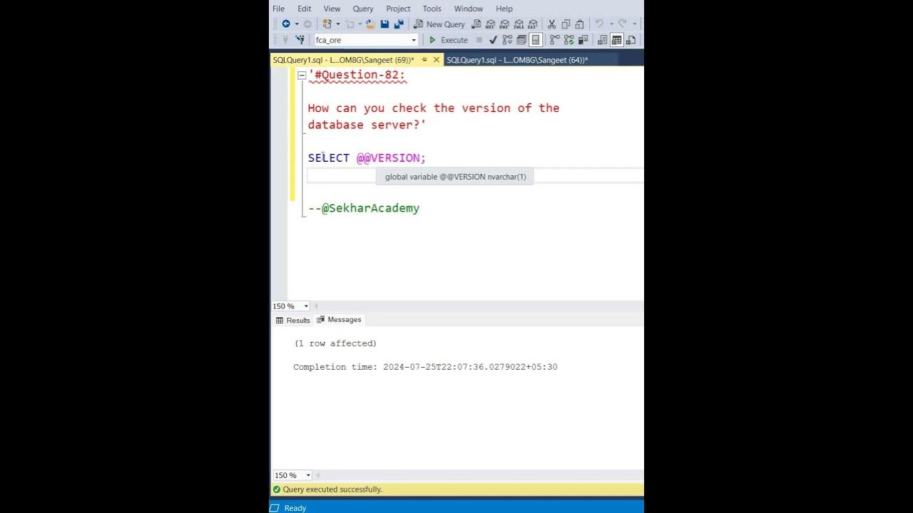 SQL Interview Question 83 || #sql #mysql #oracle #interview #shorts #reels #coding ...