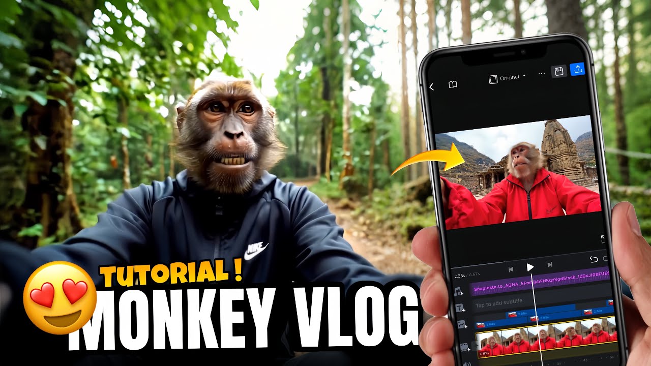 Instagram Trending MONKEY VLOG Kaise Banaye | How to create Monkey Vlog ...