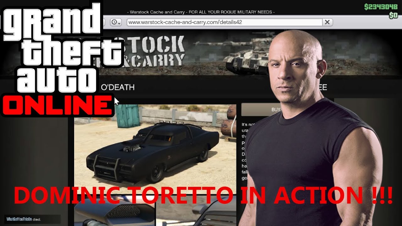 DOMINIC TORETTO IN ACTION !!! GRAND THEFT AUTO V - YouTube