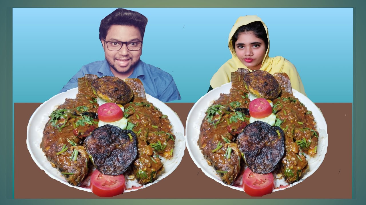 SPICY FISH CURRY WITH SPICY EGGPLANT FRY EATING CHALLENGE, R+B VLOG ...