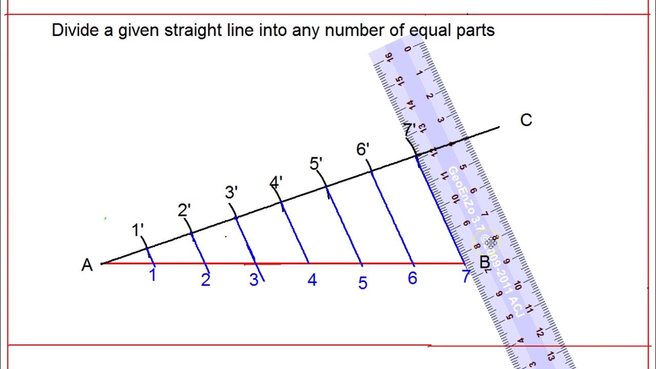 Divide A Given Straight Line into Any Number of Equal Parts - YouTube