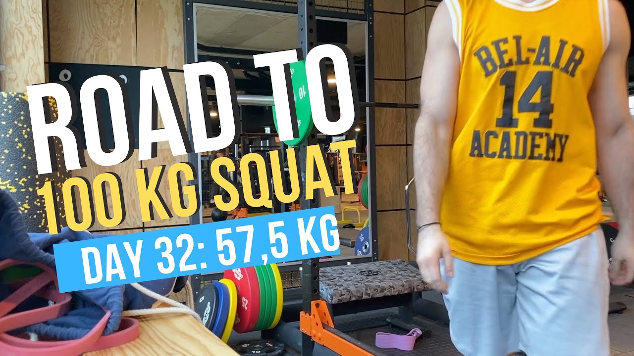 Road to 100 Kg Squat Day 32: 57,5 Kg - YouTube