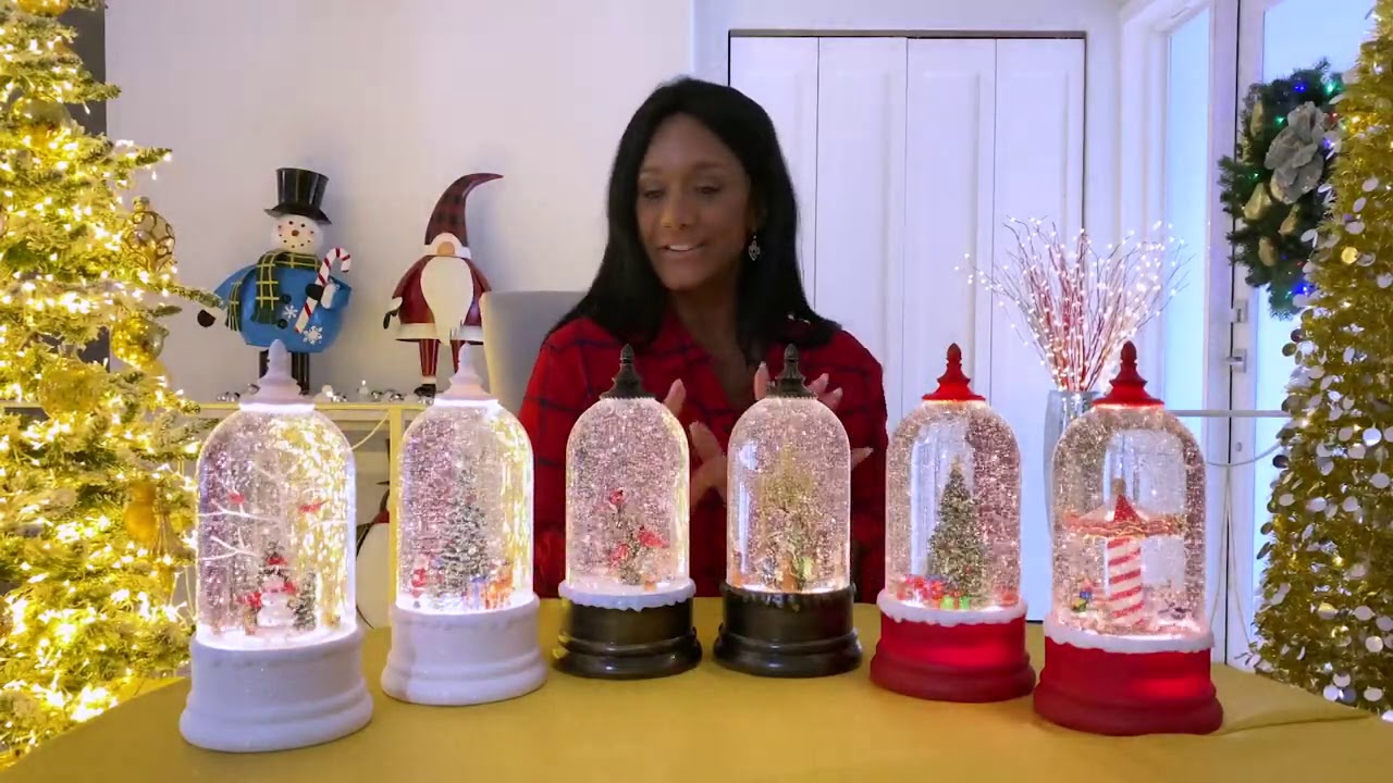 Winter Lane Snow Globe with Rotating Figure - YouTube